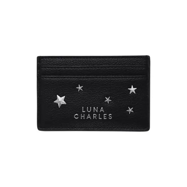 LUNA CHARLES Black / Silver Tala Star Studded Card Holder Black & Silver - Black/silver