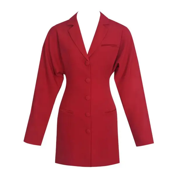 MISS CIRCLE NEW YORK Blythe Cherry Batwing Blazer Mini Dress