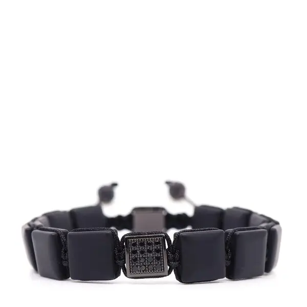 Shar Oke Matte Onyx Square Bracelet - Black