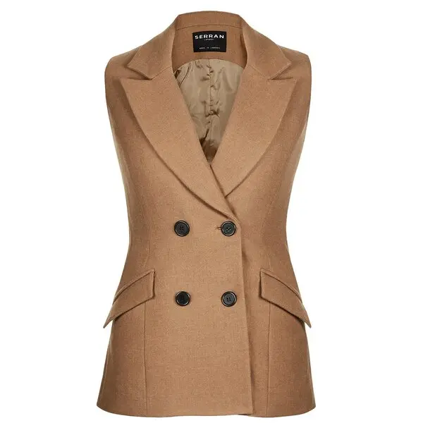 SERRAN LONDON Double-breasted Wool Vest