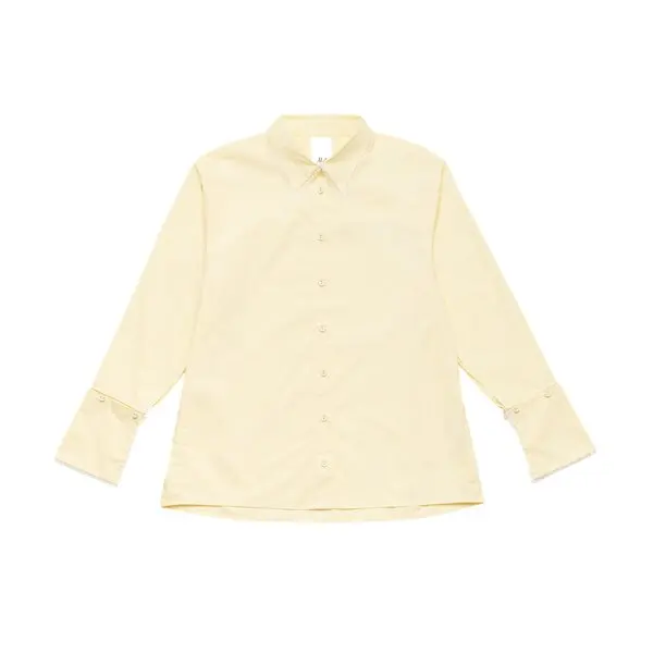 ALAS Name Cotton Poplin Shirt With Lace Trim - Yellow