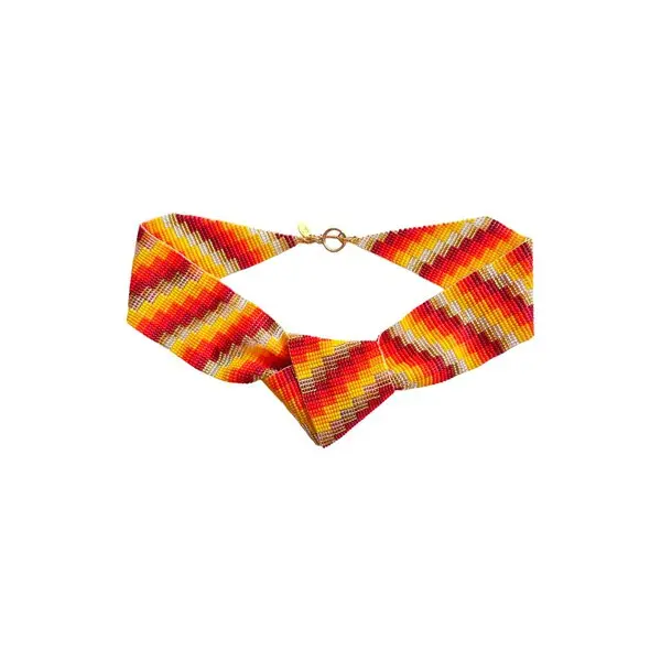 ILIANA ARRAZOLA Beaded Statement Necklace - Yellow/orange/red