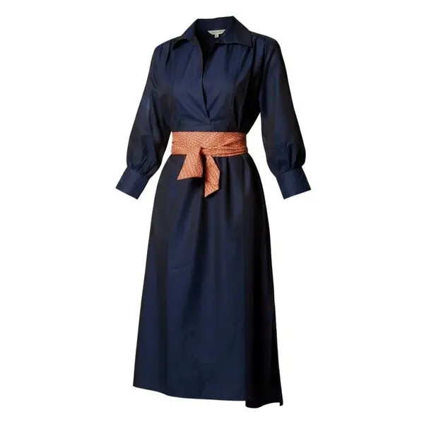 Jacques Zolty Cindy Long Cotton Kaftan - Blue