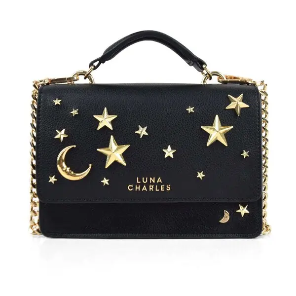 LUNA CHARLES Nova Star Studded Handbag - Black