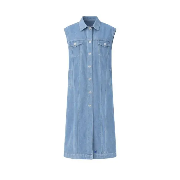 MAUI X LOLITA Ruler Oversized Denim Vest - Blue