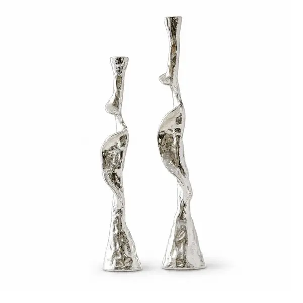 MARLETH Set Of Two Brass Spiral Candle Holders