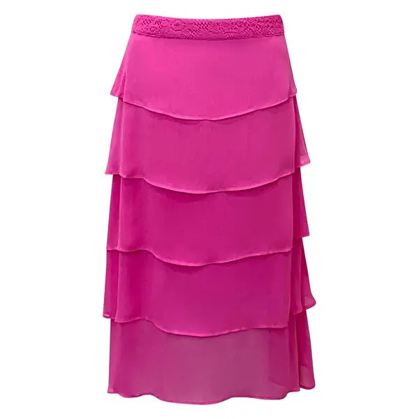 WHY MARY Layered Midi Skirt
