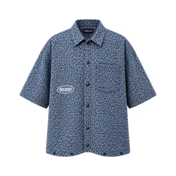 MYSIMPLICATED Short Sleeve Printed Shirt - Blue
