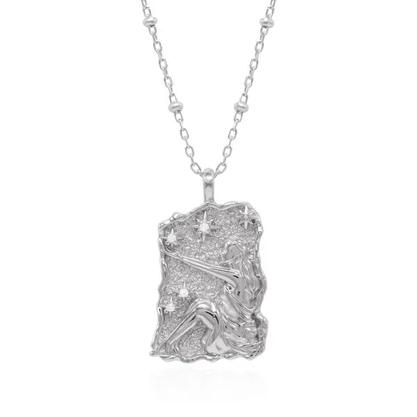 LUNA CHARLES Solara Zodiac Necklace Virgo - Silver