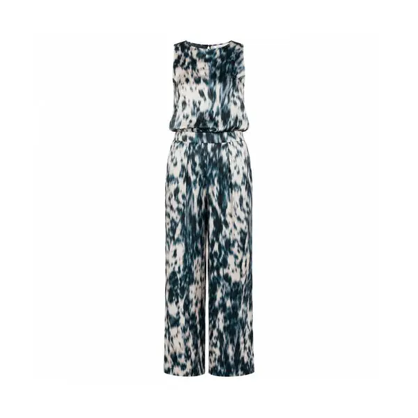 OH!ZUZA NIGHT&DAY Echo Set: Satin Viscose Top & Wide Leg Trousers - Blue