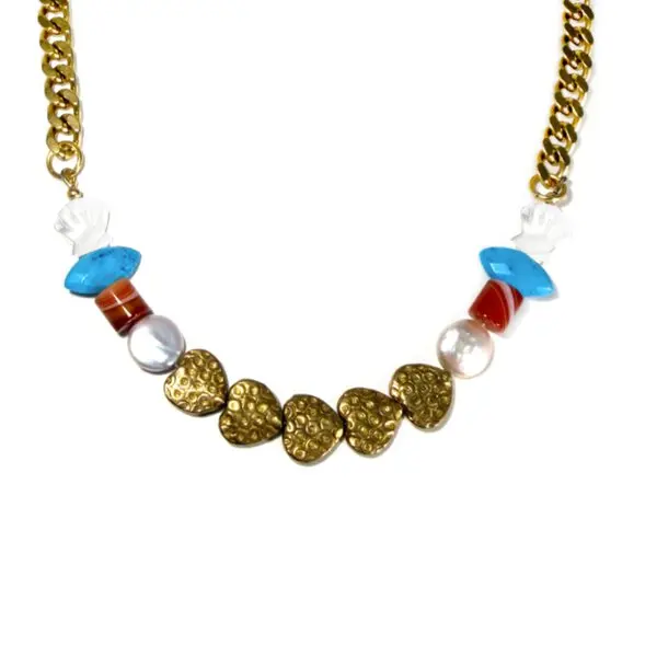 Rachel Nathan Sunbaked Coast Necklace - Blue/red