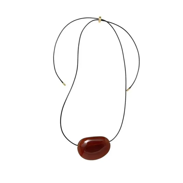 MISS CECILIA Statement Pendant Necklace In Amber Tones