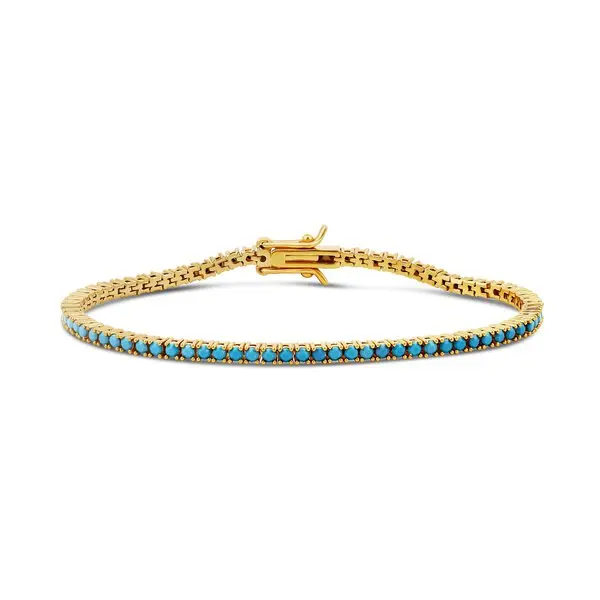 SHYMI Classic Turquoise Tennis Bracelet - Blue/gold