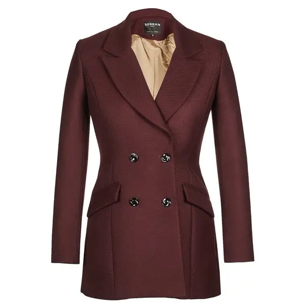 SERRAN LONDON Burgundy Tuxedo Dress Jacket