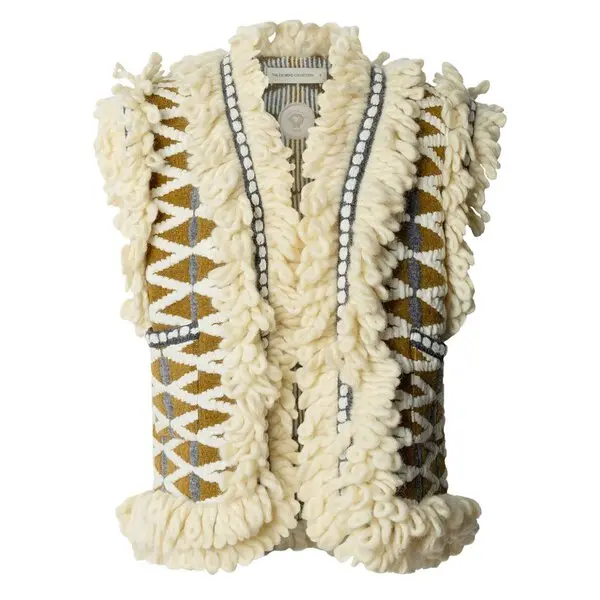THE EXTREME COLLECTION Artisanal Fringed Vest - Yellow