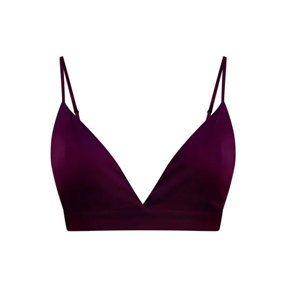 WHY MARY Bella Burgundy Satin Bralette - Red