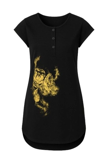 CONQUISTA Sleeveless Tunic With Yellow Print