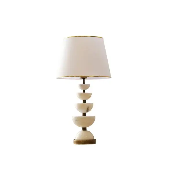 MARLETH White / Brown Plaza Marble Table Lamp - White/brown