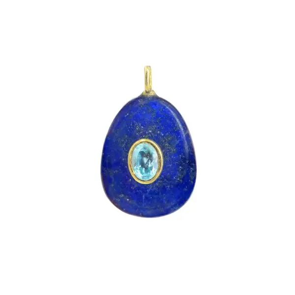 KAMARIA Lapis Lazuli And Topaz Pendant - Blue