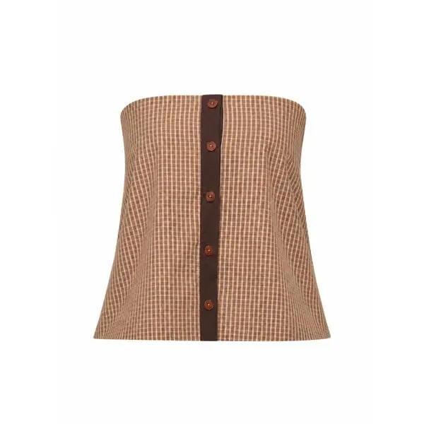 Carmen Says Sleeveless Checked Top
