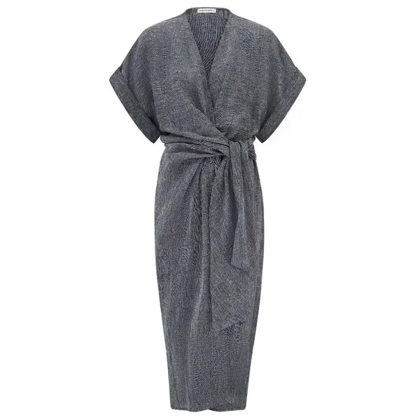 THE SUMMER EDIT Luxe Linen Wrap Dress