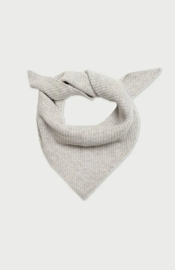 PAUL JAMES KNITWEAR Lambswool Ember Ribbed Triangle Scarf Peal