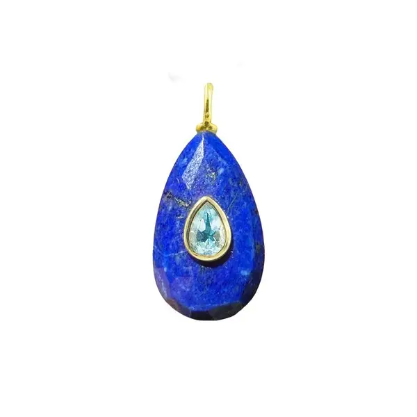 KAMARIA Lapis Lazuli And Topaz Pendant - Blue