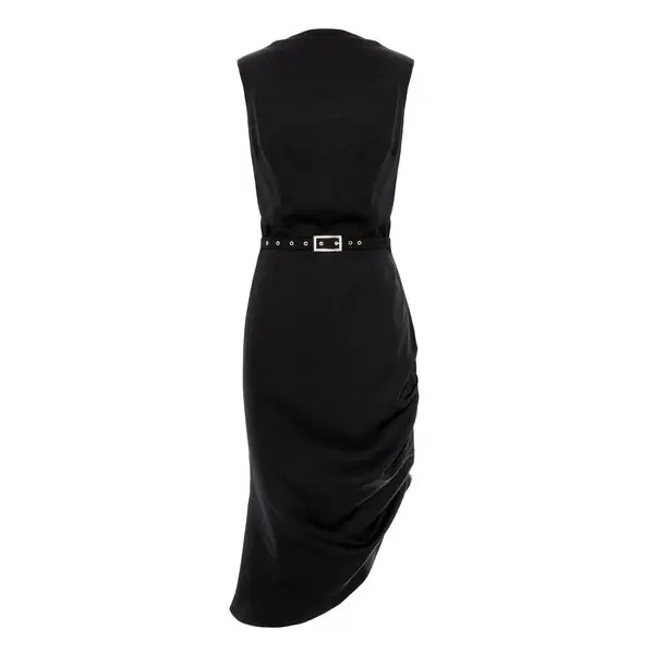 AVENUE N°29 Cowl Neck Asymmetrical Midi Dress