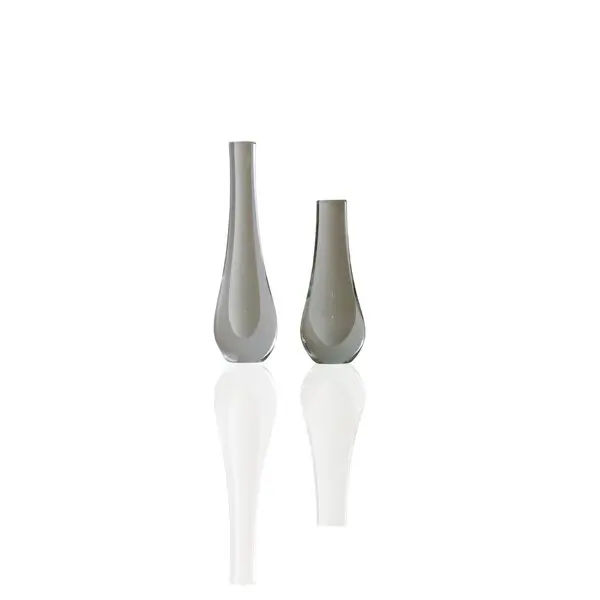 BELS & PEARL Set Of Two Murano Colored Glass Vases – Frosted Teardrop Core - White