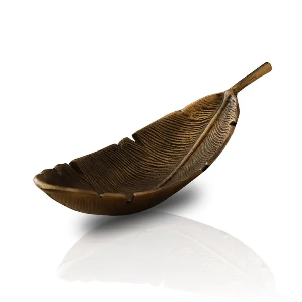 MARLETH Antique Brass Leaf-shaped Serving Dish