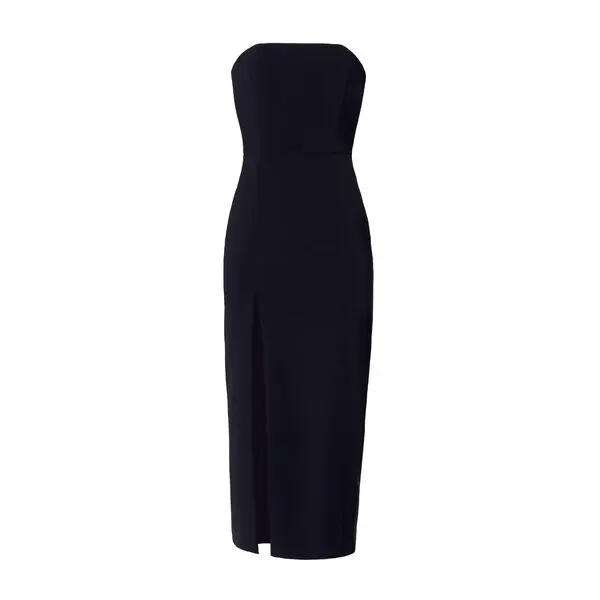 NOMI FAME Mora Strapless Corset Midi Dress With Front Slit