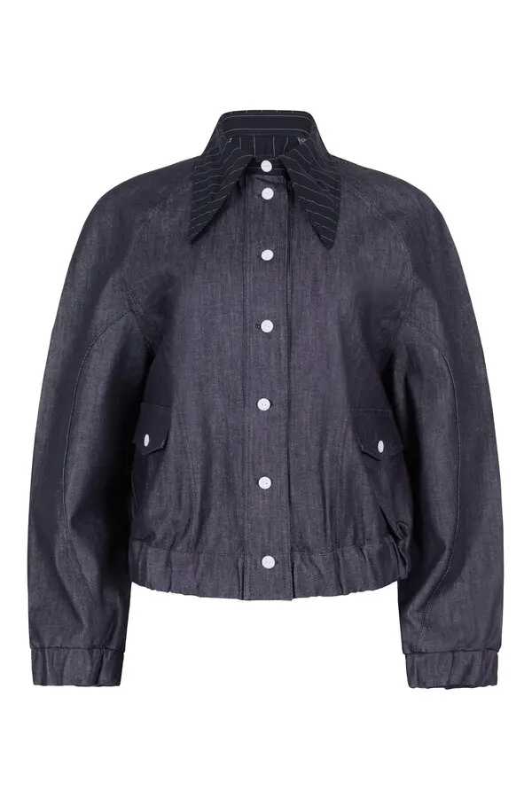 BELKYS STUDIO Brooke Denim Bomber Jacket