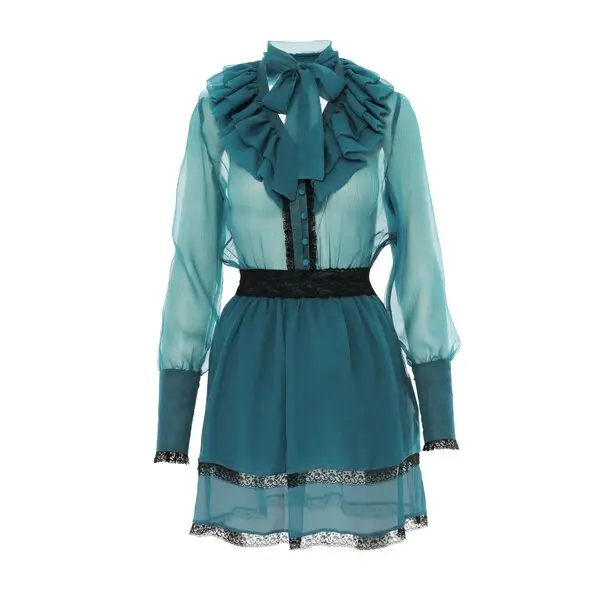 AVENUE N°29 Silk Ruffled Mini Dress