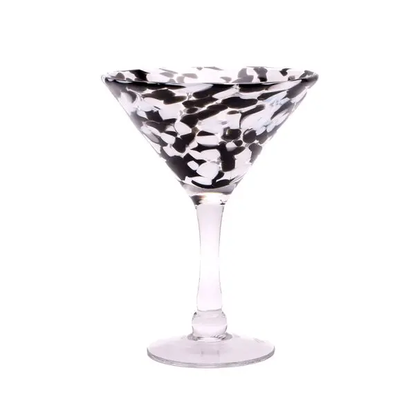 LONDON ATELIER BYPRODUCT Large Martini Glass In Dalmatian Print - Black