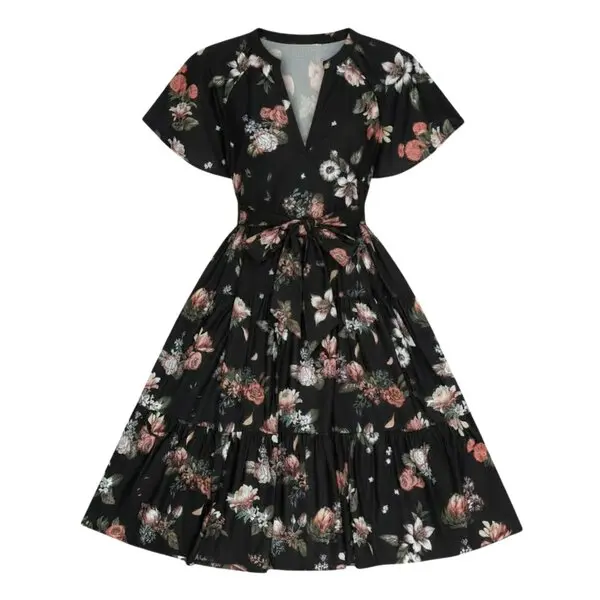 LINDSAY NICHOLAS NEW YORK Sarah Maxi Dress Floral Print