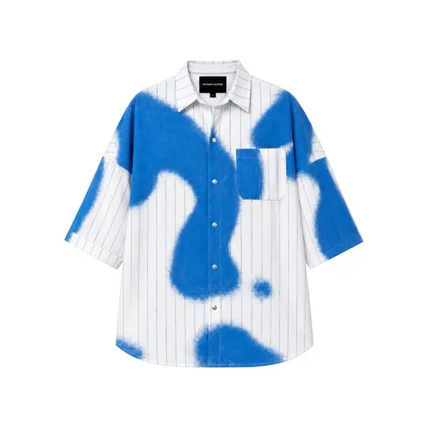 MYSIMPLICATED Blue Stripes Oversized Shirt - Blue/white