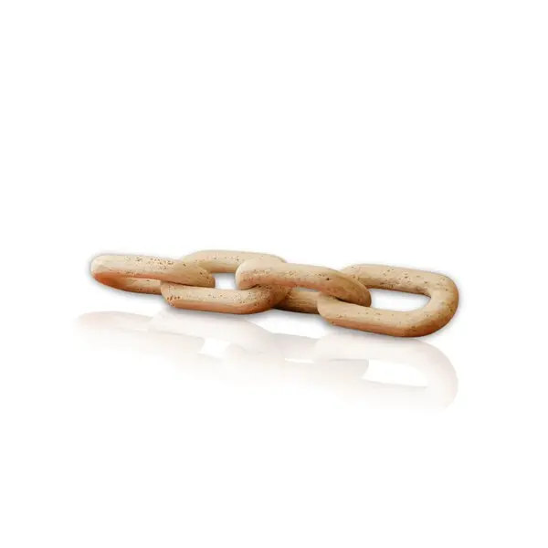 MARLETH Neutrals Travertine Chain Sculpture With Interlocking Links