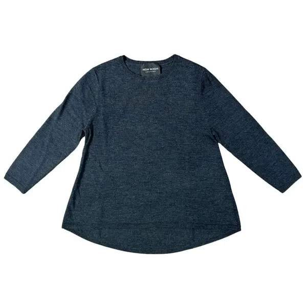 LINDSAY NICHOLAS NEW YORK Wellesley Fine Knit Merino Wool Sweater - Grey