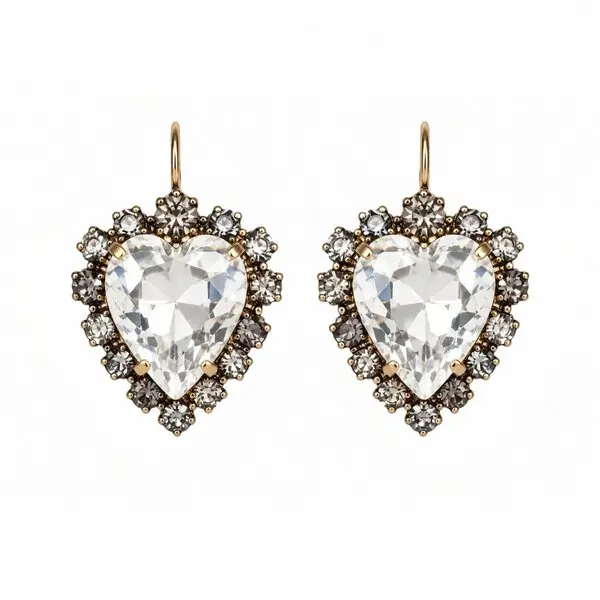 VSTYLE Swarovski Heart Earrings - White