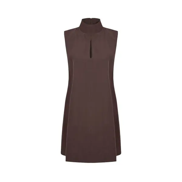 THISISU COLLECTION Nara Cut-out High-neck Mini Dress - Brown
