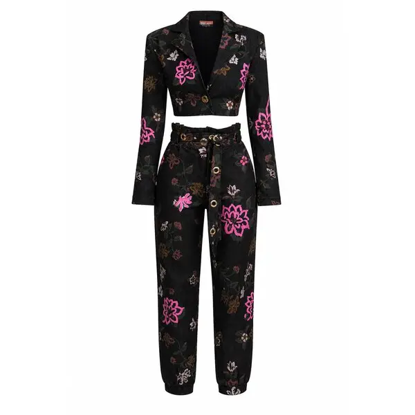 MAUI X LOLITA Flora Fitted Cropped Denim Set