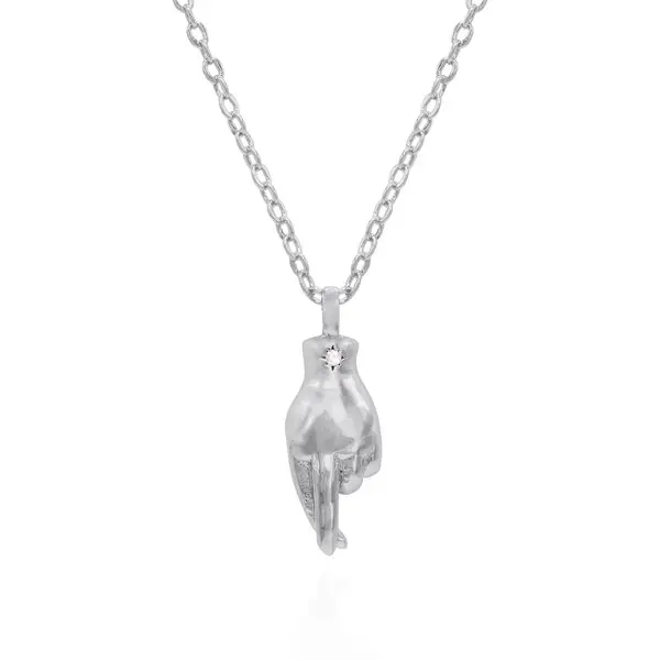 LUNA CHARLES Billie Fingers Crossed Sterling Necklace - Silver