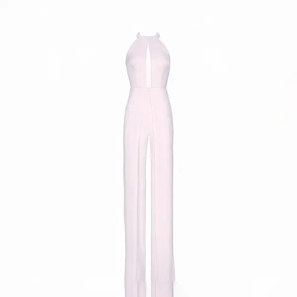 NOMI FAME Nomi Light Satin Crepe Split Leg Jumpsuit - Pink