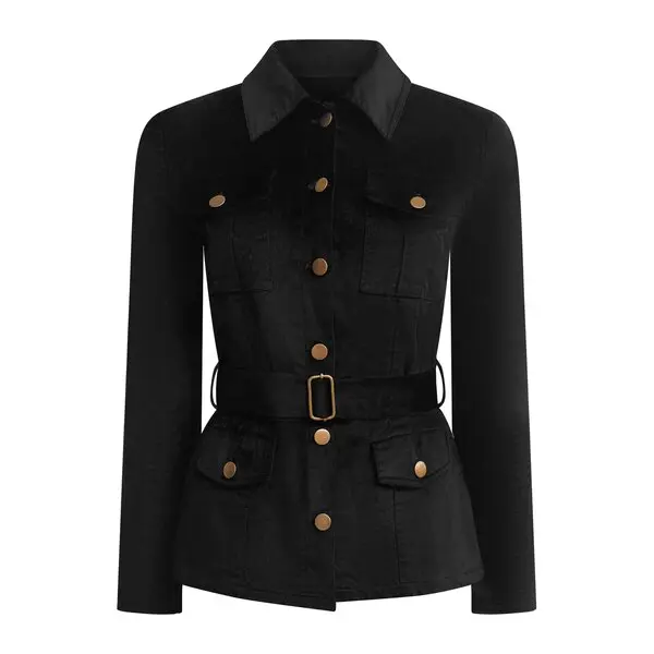 WHY MARY Military Style Velvet Corduroy Jacket