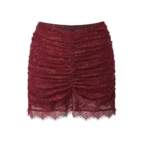 OW Burgundy Lace Mini Skirt