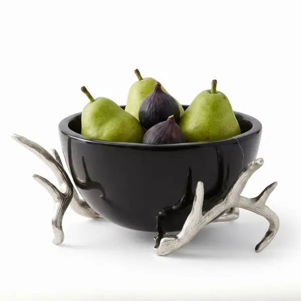 BELS & PEARL Black Marble Bowl With Antler Legs