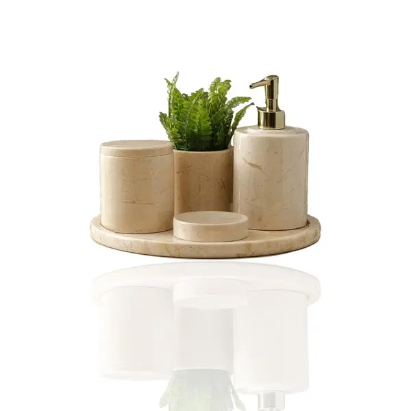 MARLETH Neutrals / Four-pieces Marble Complete Bathroom Set