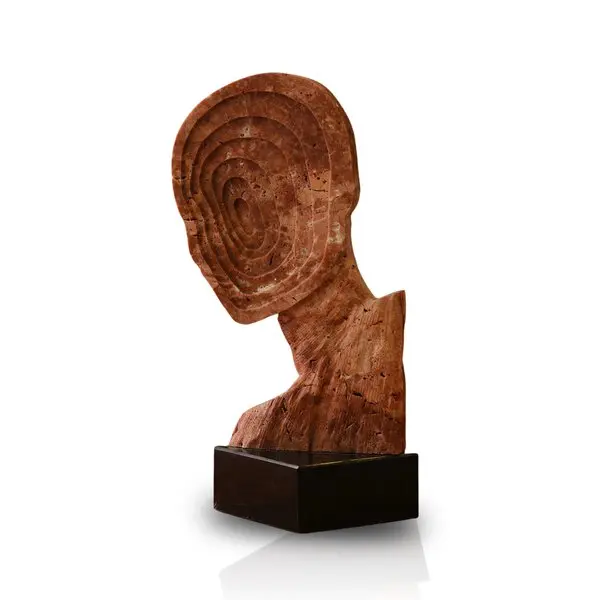 MARLETH Silhouette Face Sculpture In Natural Stone