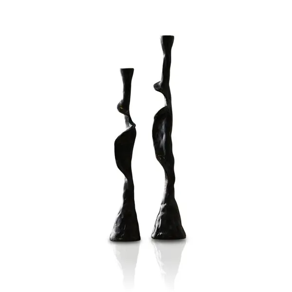 MARLETH Set Of Two Candle Holder Set, Sculptural Twisted Form & Handmade
