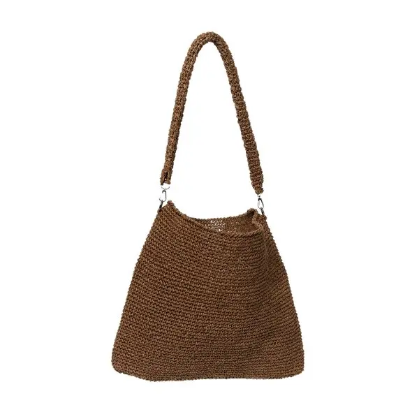 N'ONAT Amalfi Hand Crochet Raffia Bag - Brown